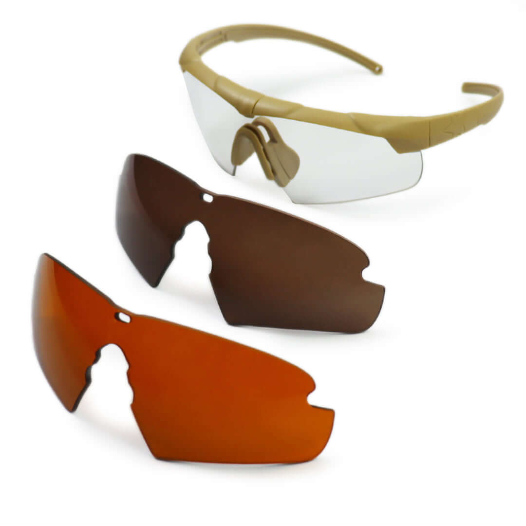 Ballistic Glasses | Laser Protective | Tan Frame Kit – KecloudEyewear